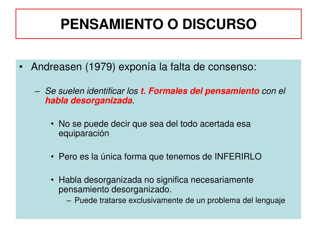 PPT - LOS TRASTORNOS FORMALES DEL PENSAMIENTO PowerPoint Presentation ...