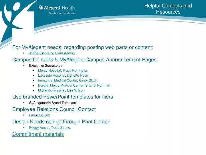 PPT - Helpful Contacts and Resources PowerPoint Presentation, free ...