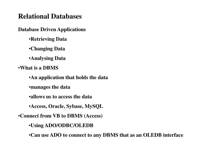 Ppt Relational Databases Powerpoint Presentation Free Download Id5531564