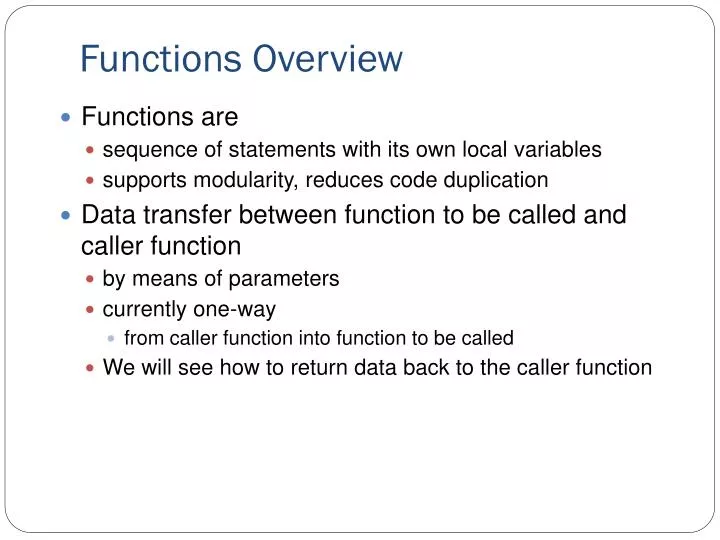 PPT - Functions Overview PowerPoint Presentation, free download - ID ...