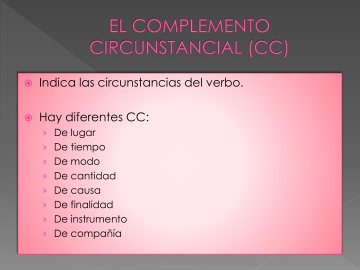 PPT - LOS COMPLEMENTOS VERBALES PowerPoint Presentation - ID:5532388
