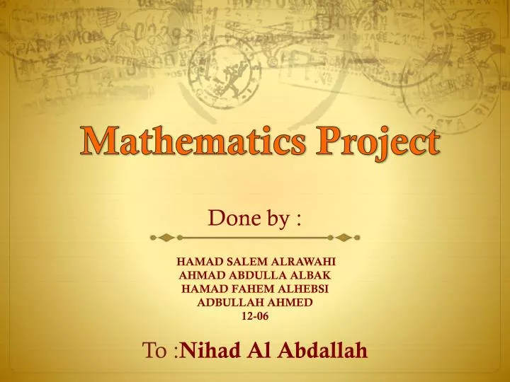 PPT - Mathematics Project PowerPoint Presentation, free download - ID ...