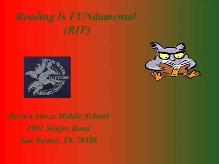 PPT - Reading Is FUNdamental (RIF) PowerPoint Presentation, free ...