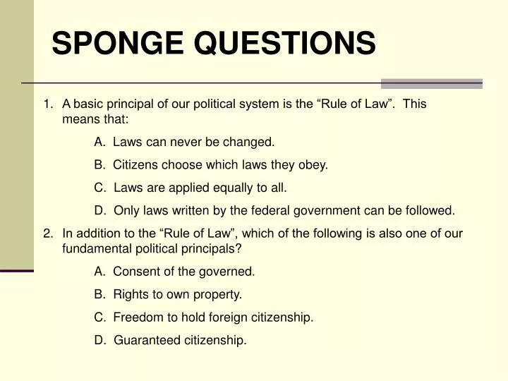 PPT - SPONGE QUESTIONS PowerPoint Presentation, free download - ID:5535055