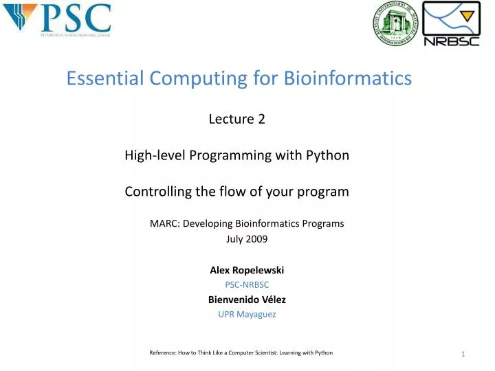 PPT - Essential Computing for Bioinformatics PowerPoint Presentation, free download - ID:5535902