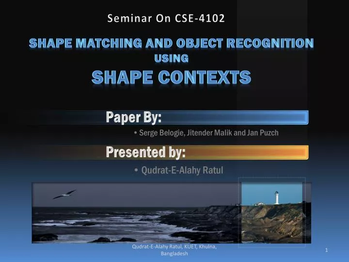 Ppt Shape Matching And Object Recognition Using Shape Contexts Powerpoint Presentation Id 4239