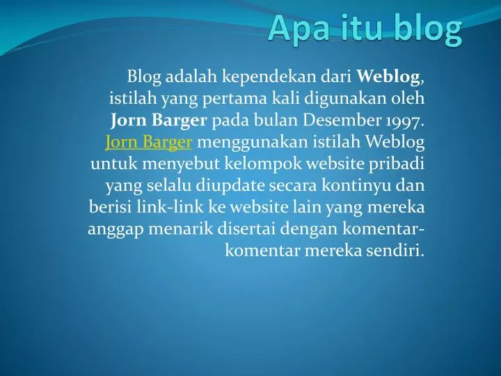 PPT - Apa itu blog PowerPoint Presentation, free download - ID:5537070