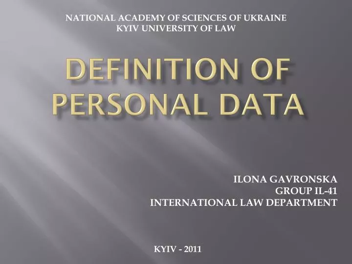 PPT - DEFINITION OF PERSONAL DATA PowerPoint Presentation, free ...