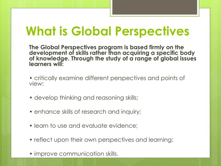 PPT - Welcome to Global Perspectives PowerPoint Presentation - ID:5539801
