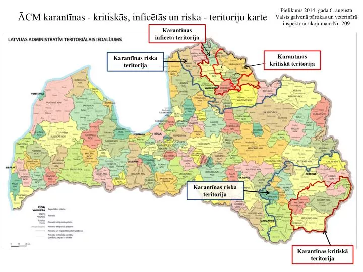 PPT - ĀCM karantīnas - kritiskās, inficētās un riska - teritoriju karte ...