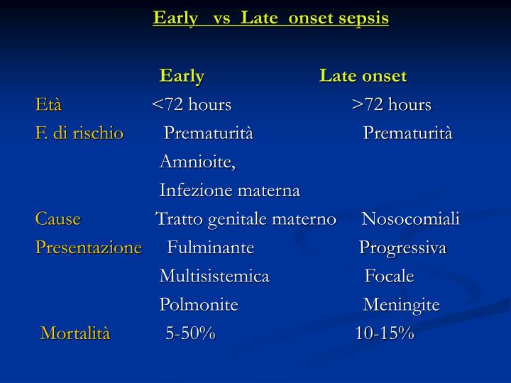 PPT - LA SEPSI NEONATALE PowerPoint Presentation - ID:5541154