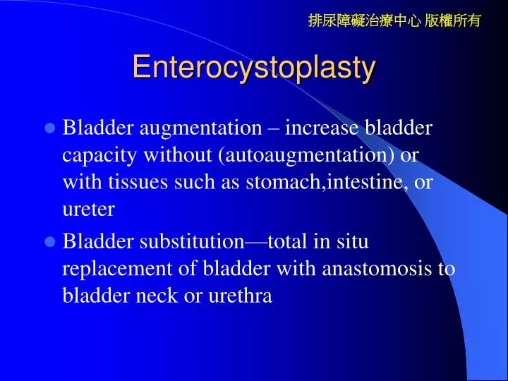 PPT - Enterocystoplasty PowerPoint Presentation, free download - ID:5542674