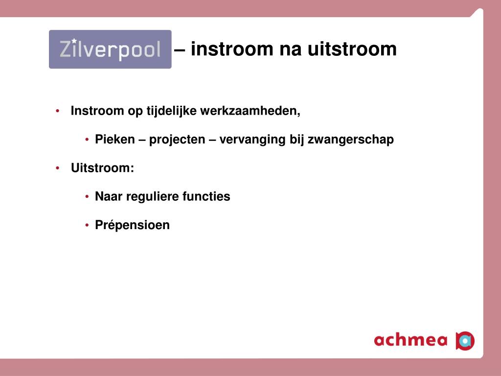 PPT - Instroom na Uitstroom? 29 april 2010 – NIP collegereeks ‘Tussen ...