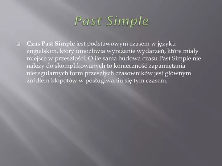PPT - Past Simple PowerPoint Presentation, free download - ID:5545609