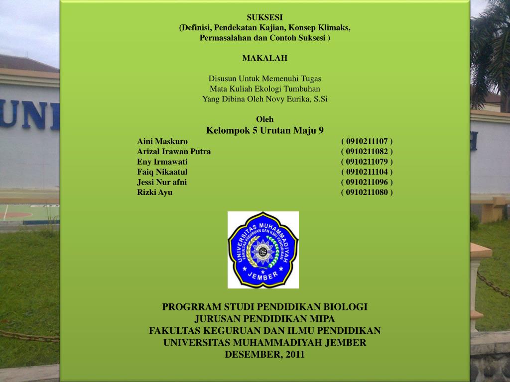 PPT - SUKSESI ( Definisi, Pendekatan Kajian, Konsep Klimaks ...