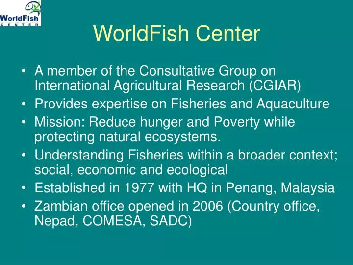 PPT - WorldFish Center PowerPoint Presentation, free download - ID:5546347