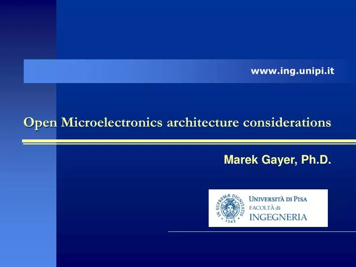 PPT - Open Microelectronics architecture considerations PowerPoint ...