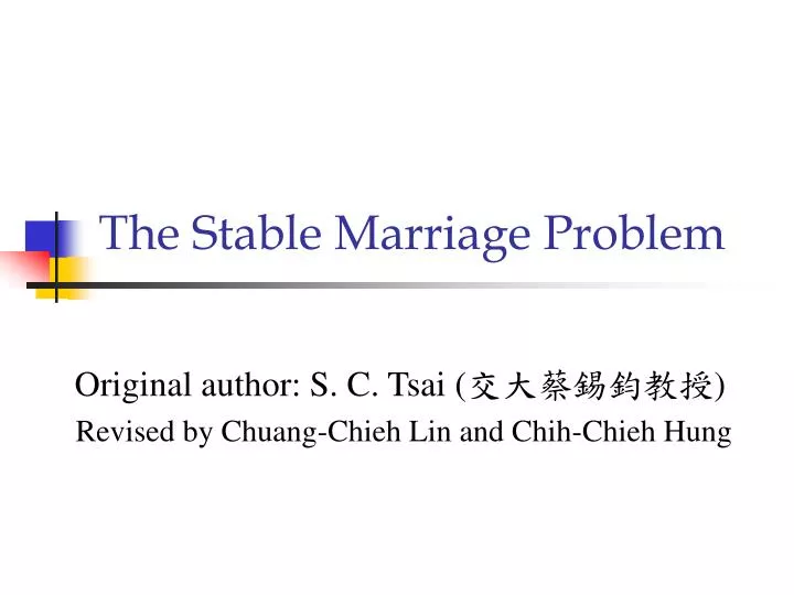 PPT - The Stable Marriage Problem PowerPoint Presentation, free ...