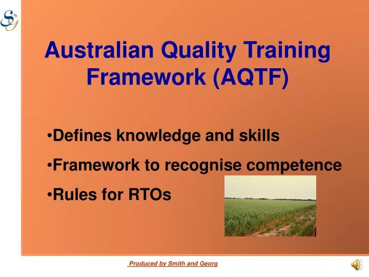PPT - Australian Quality Training Framework (AQTF) PowerPoint ...