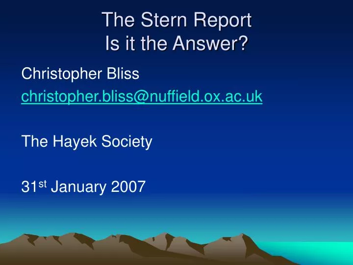 PPT - The Stern Report Is it the Answer? PowerPoint Presentation, free ...