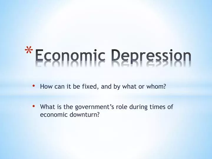 What Is An Economic Depression Definition And Examples