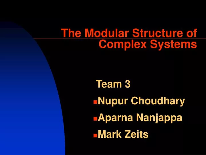 PPT - The Modular Structure of Complex Systems PowerPoint Presentation ...