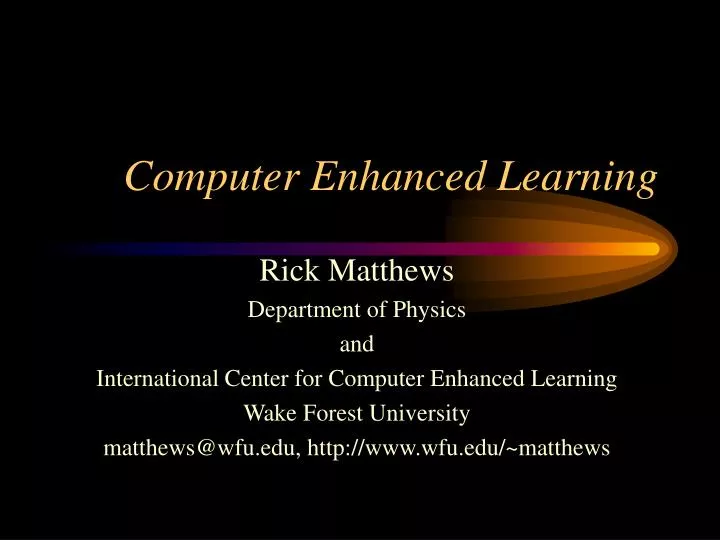PPT - Computer Enhanced Learning PowerPoint Presentation, free download ...