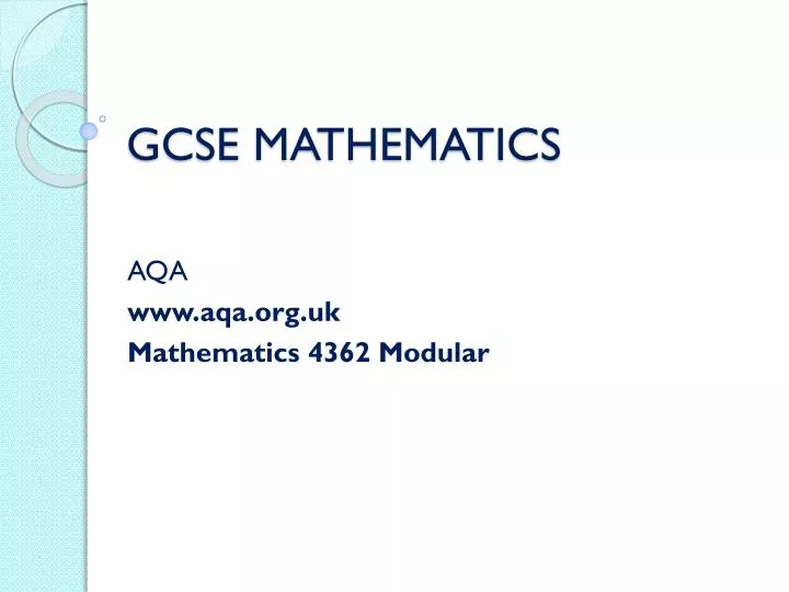 PPT - GCSE MATHEMATICS PowerPoint Presentation, free download - ID:5550273