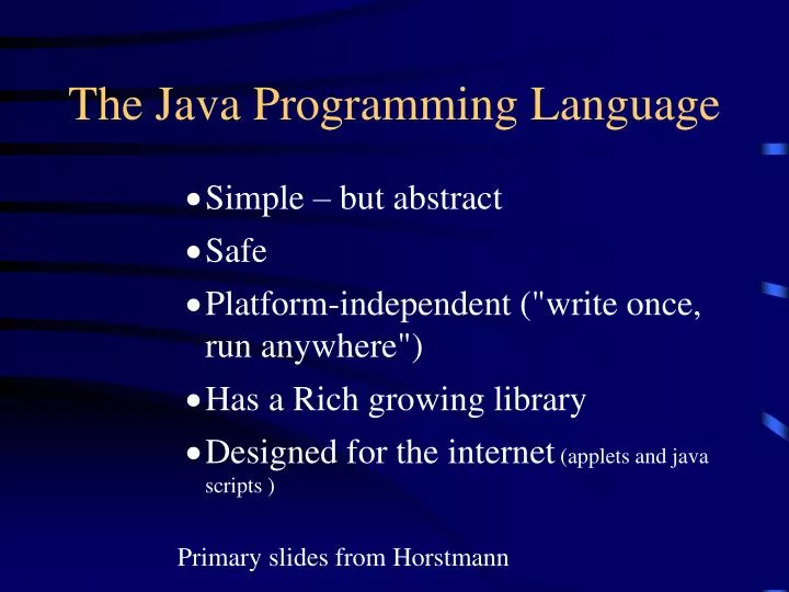 PPT - The Java Programming Language PowerPoint Presentation, free ...