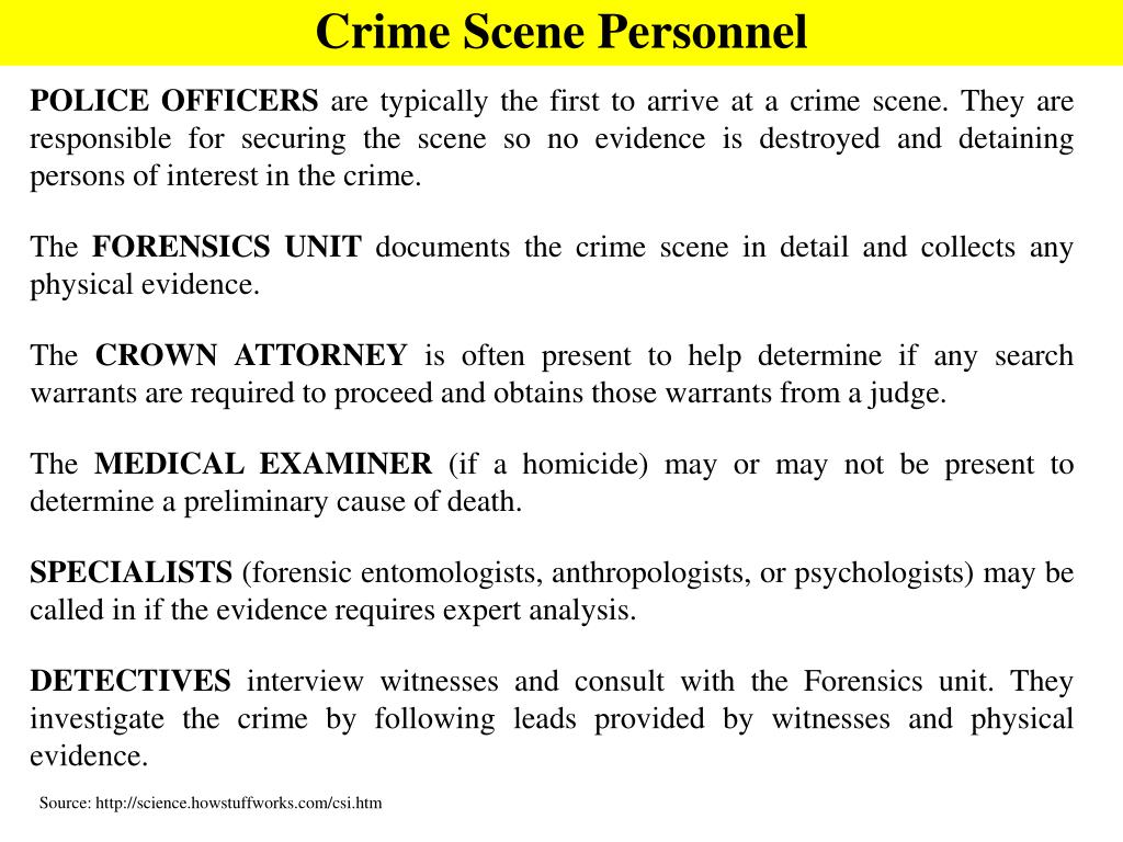 PPT - Investigative Process II Crime Scene Basics Physical Evidence DNA ...