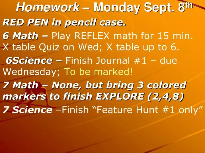 PPT - Homework – Monday Sept. 8 th PowerPoint Presentation, free ...