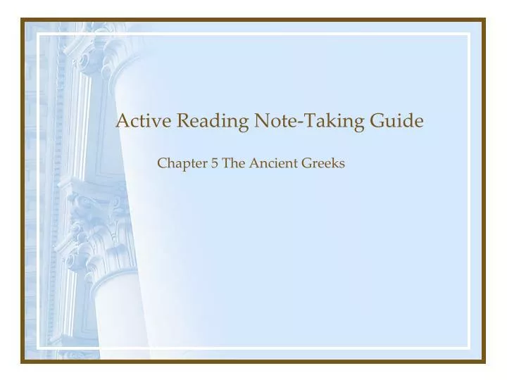 Ppt Active Reading Note Taking Guide Powerpoint Presentation Free