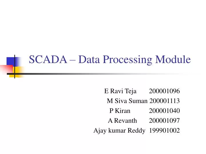 PPT - SCADA – Data Processing Module PowerPoint Presentation, free ...