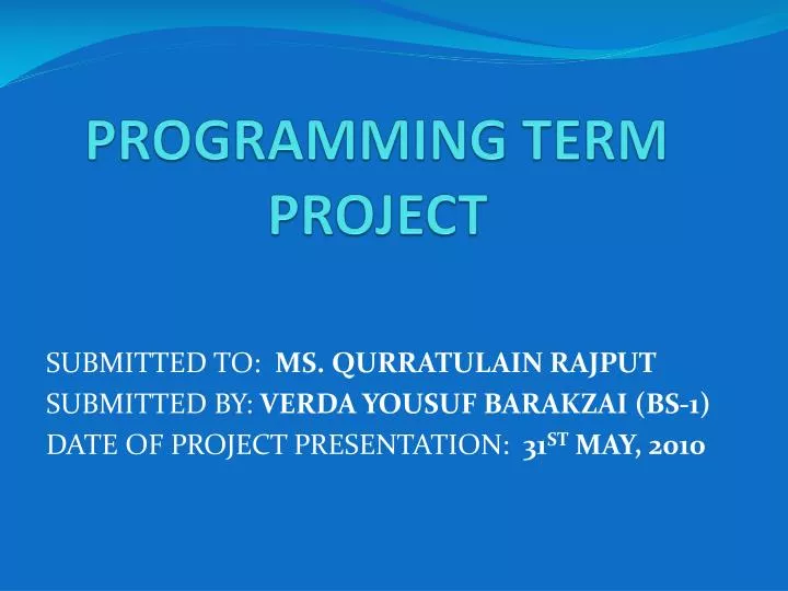 PPT - PROGRAMMING TERM PROJECT PowerPoint Presentation, free download ...