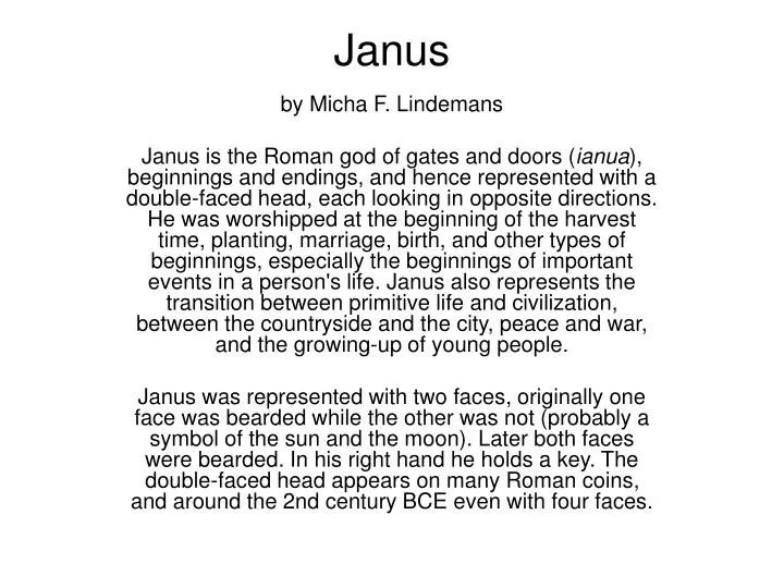 PPT - Janus PowerPoint Presentation, free download - ID:5554179