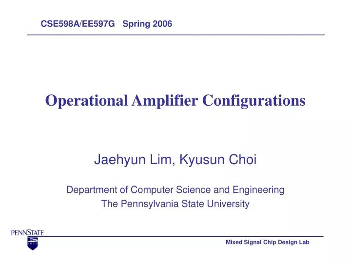 PPT - Operational Amplifier Configurations PowerPoint Presentation ...