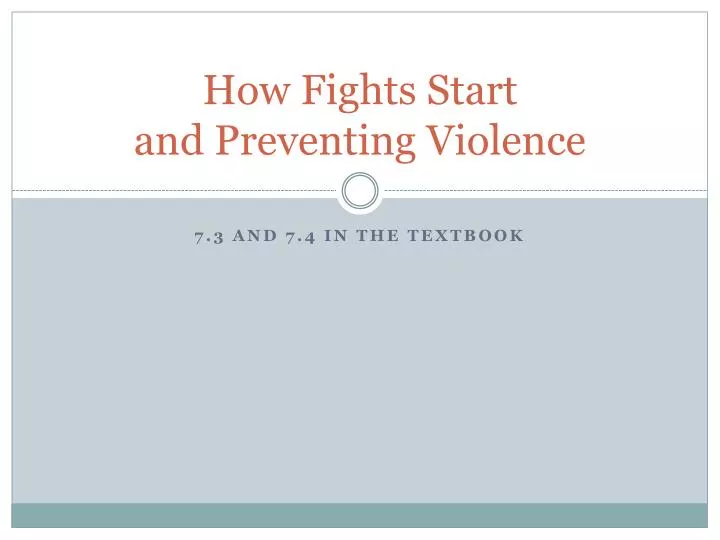 PPT - How Fights Start and Preventing Violence PowerPoint Presentation ...