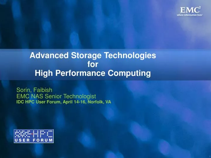 PPT - Advanced Storage Technologies for High Performance Computing ...