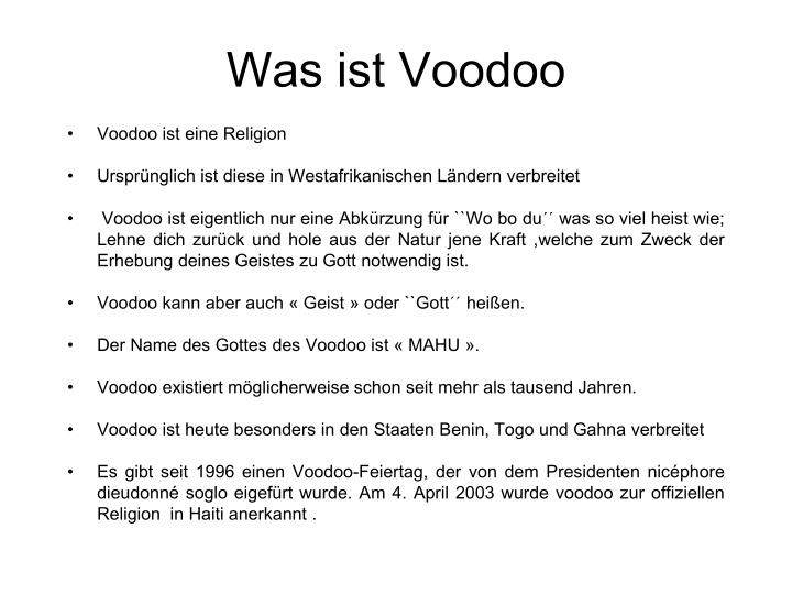 PPT - Voodoo in Togo Ein Vortrag von Mark-Sören Rindtorff PowerPoint ...