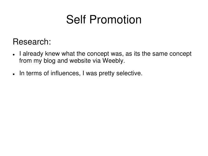 PPT - Self Promotion PowerPoint Presentation, free download - ID:5558925