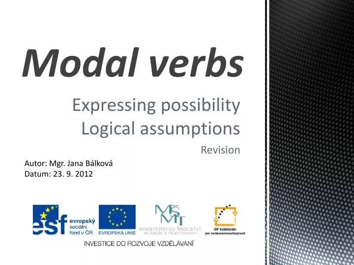 PPT - Modal verbs PowerPoint Presentation, free download - ID:5559691