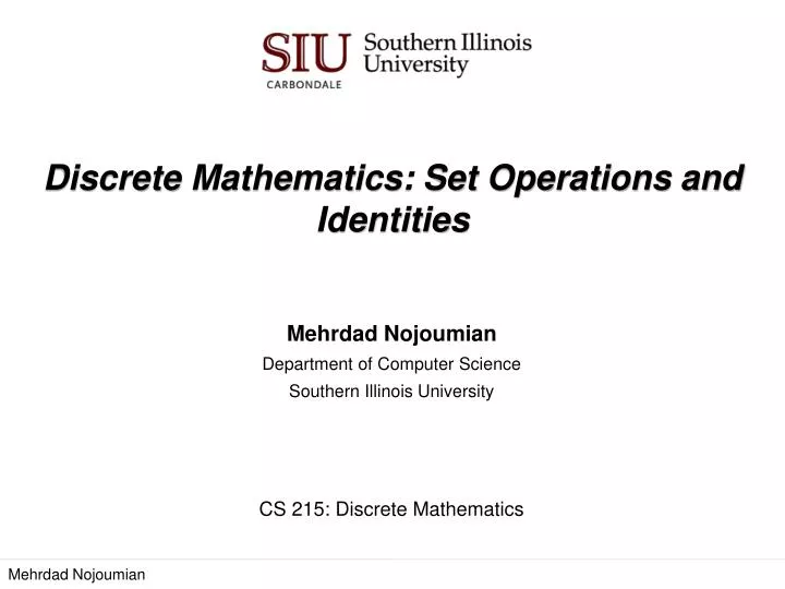 PPT - Discrete Mathematics: Set Operations and Identities PowerPoint ... PPT - Discrete Mathematics: Set Operations and Identities PowerPoint ...