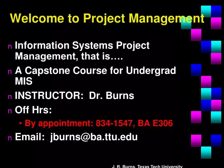 PPT - Welcome to Project Management PowerPoint Presentation, free ...