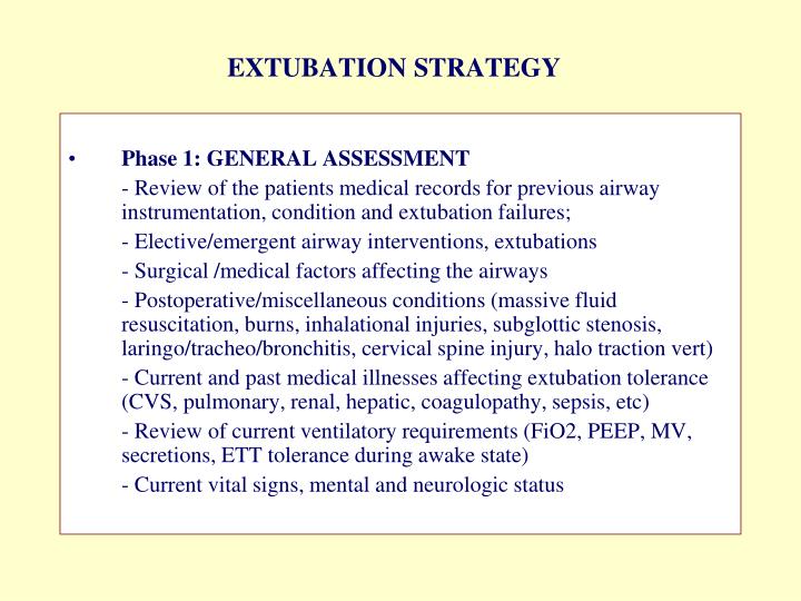 PPT - STRATEGIES FOR EXTUBATION OF THE DIFFICULT AIRWAY PowerPoint ...