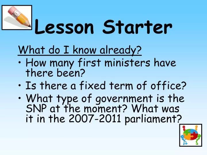 PPT - Lesson Starter PowerPoint Presentation, free download - ID:5560530