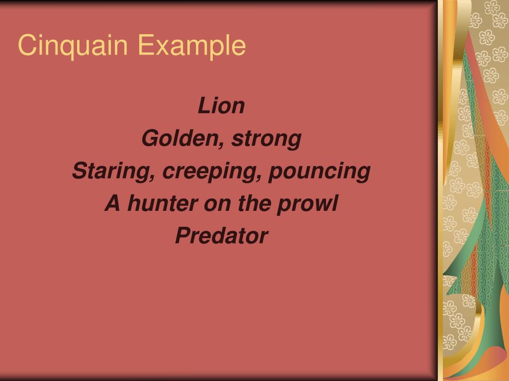 Cinquain Poem Template Cinquain Poem Template