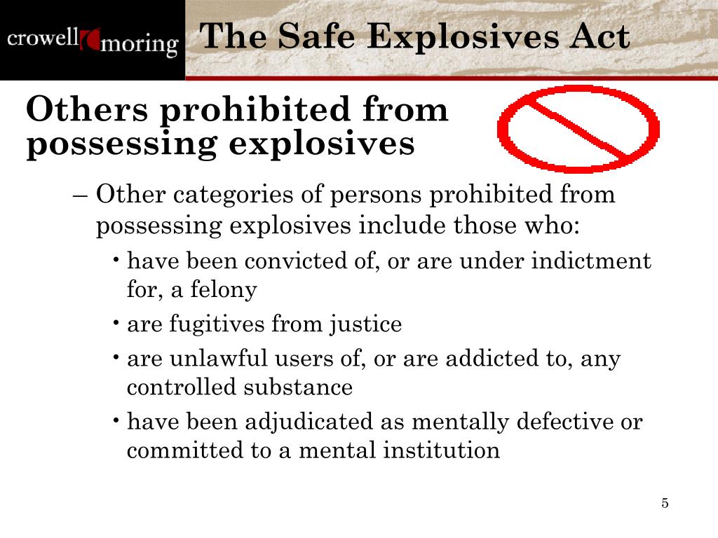 PPT - The Safe Explosives Act: A New World of Permits, Fingerprints ...