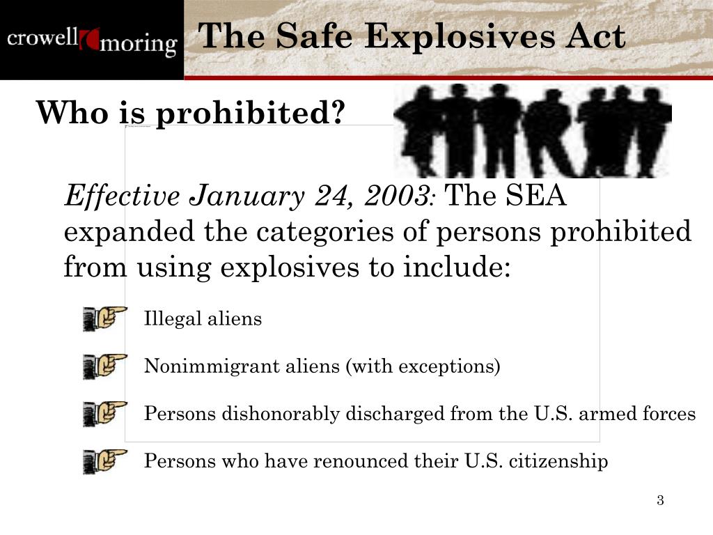 PPT - The Safe Explosives Act: A New World of Permits, Fingerprints ...