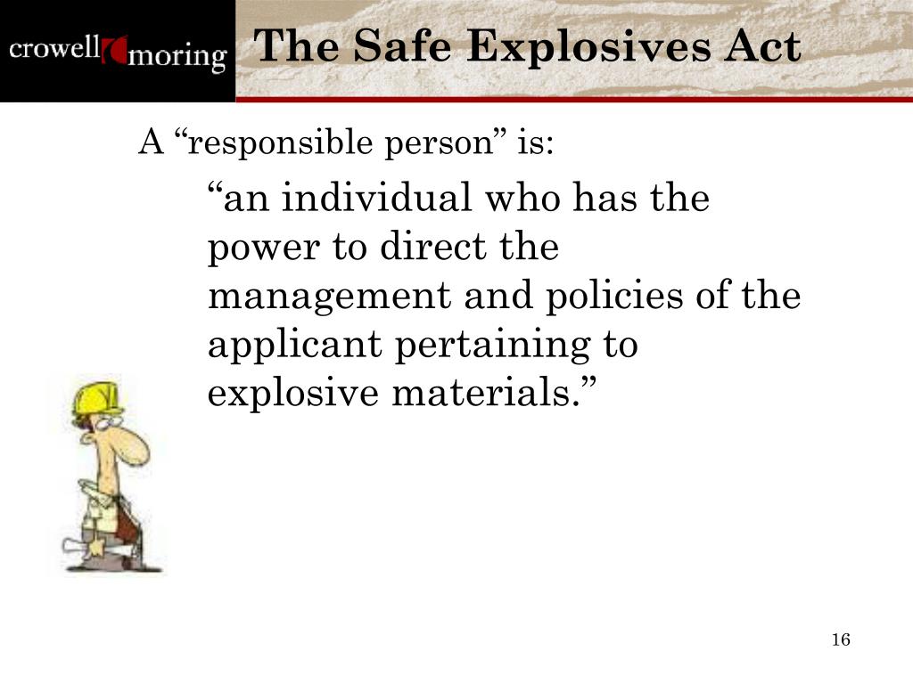 PPT - The Safe Explosives Act: A New World of Permits, Fingerprints ...