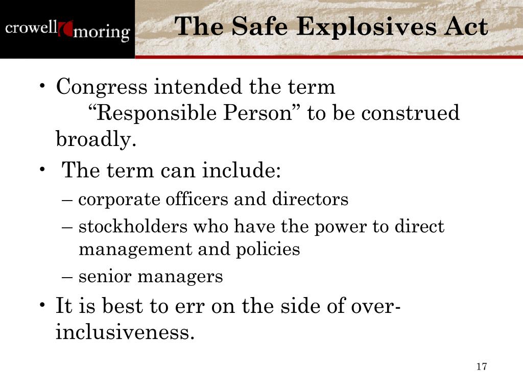 PPT - The Safe Explosives Act: A New World of Permits, Fingerprints ...